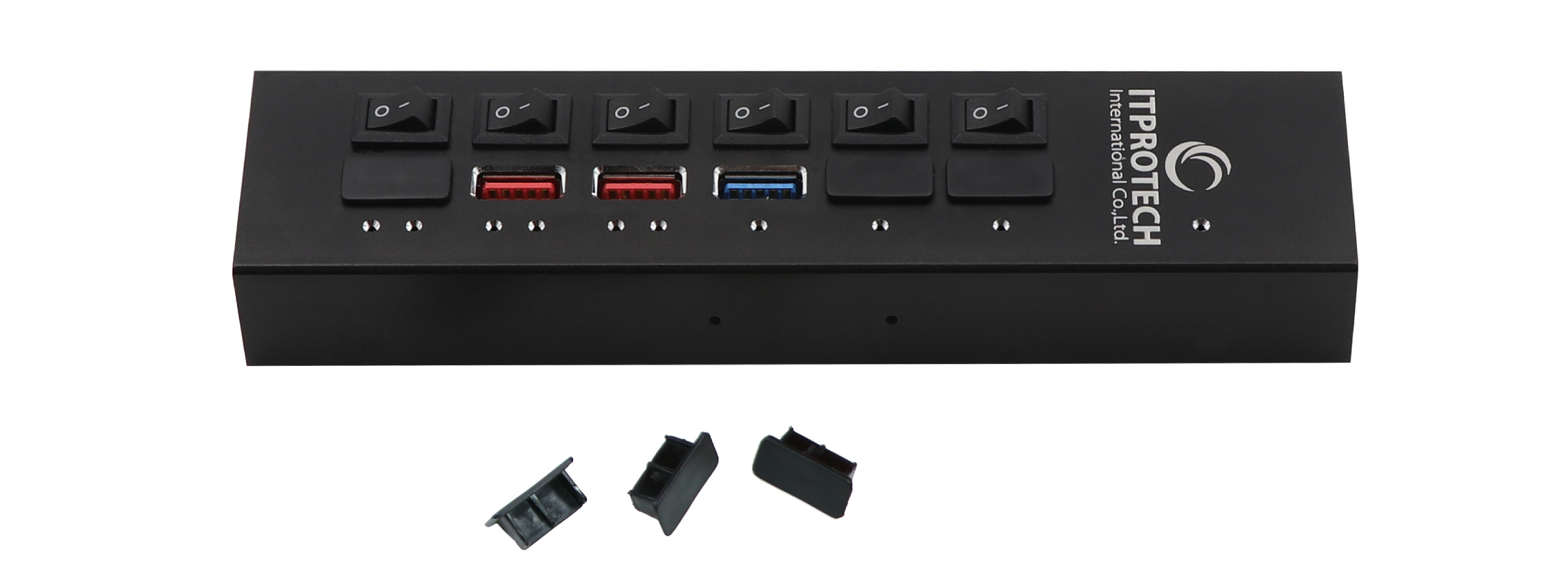 ITPROTECH クランプ式6ポートUSBハブ IPT-POWER6HUB-BK2 アイティプロテック